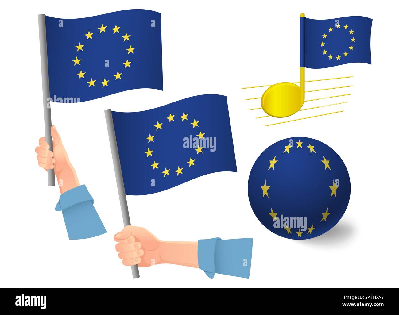 EU flag icon set. Europe flag illustration Stock Photo - Alamy