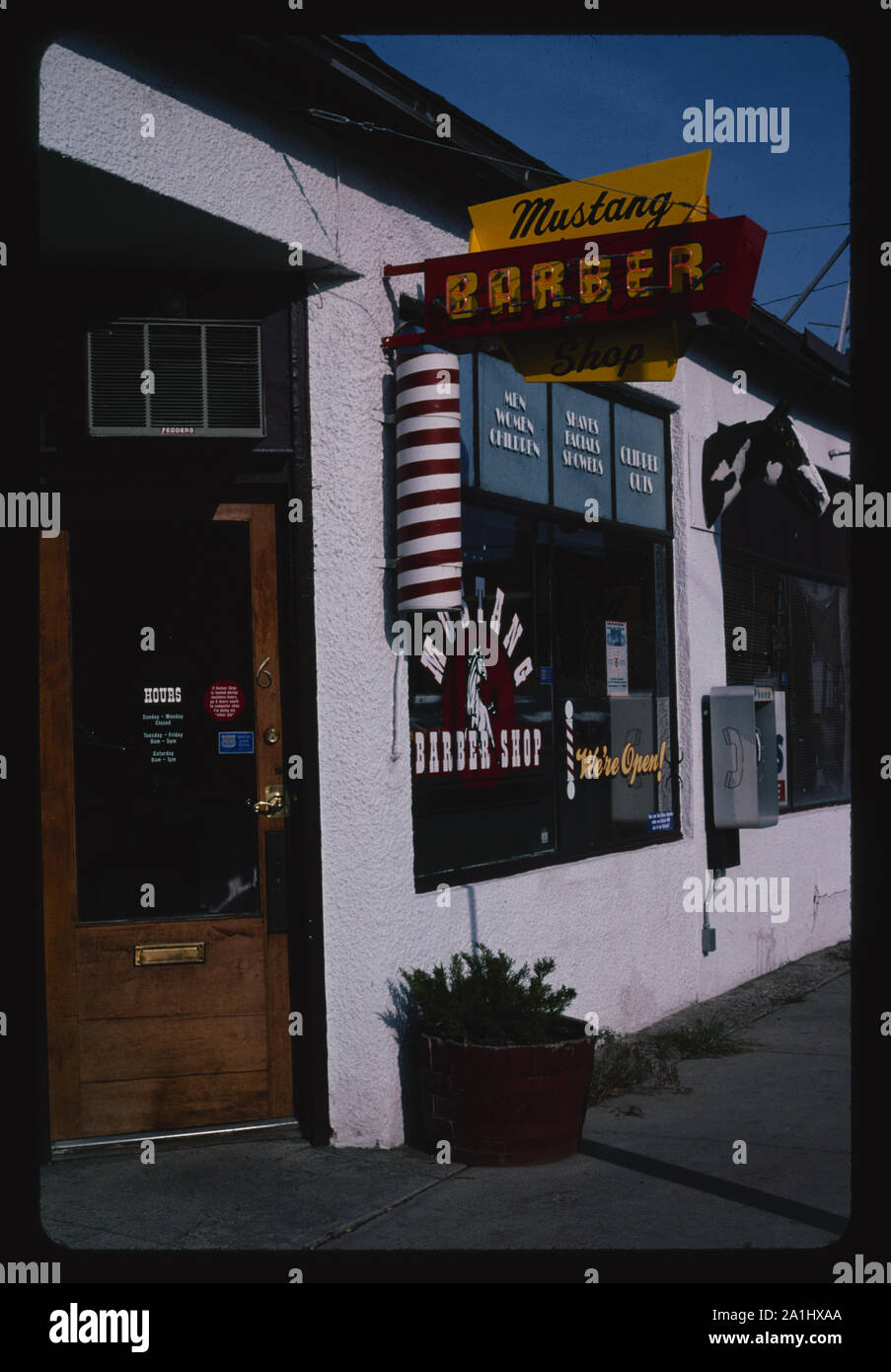 Mustang Barber Shop, Billings, Montana Stock Photo - Alamy