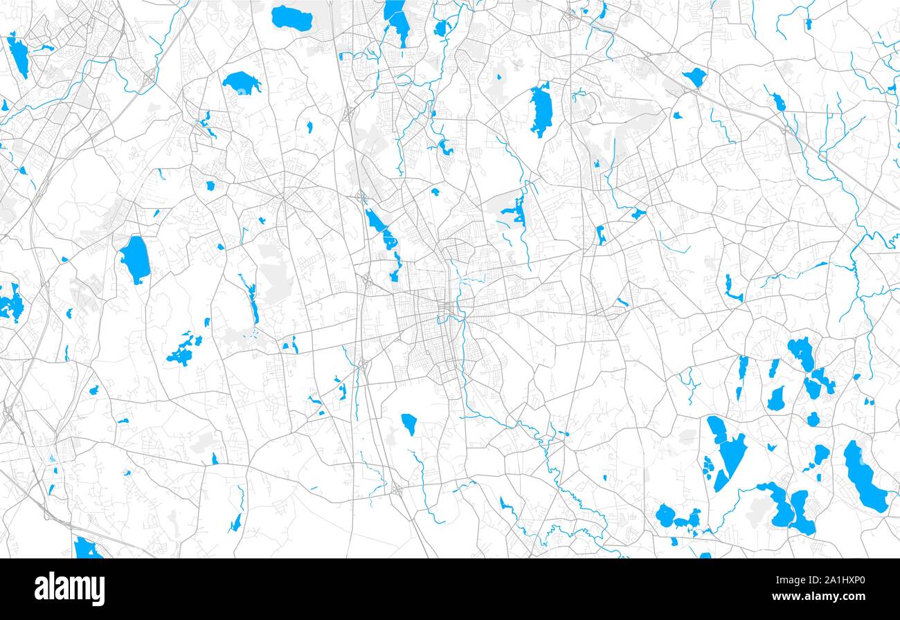 Rich detailed vector area map of Brockton, Massachusetts, USA. Map ...