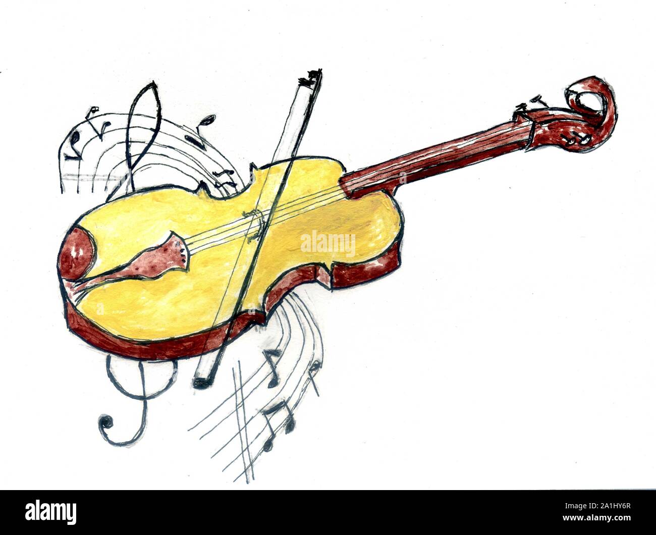 Realistic Violin Drawing Violin Drawings