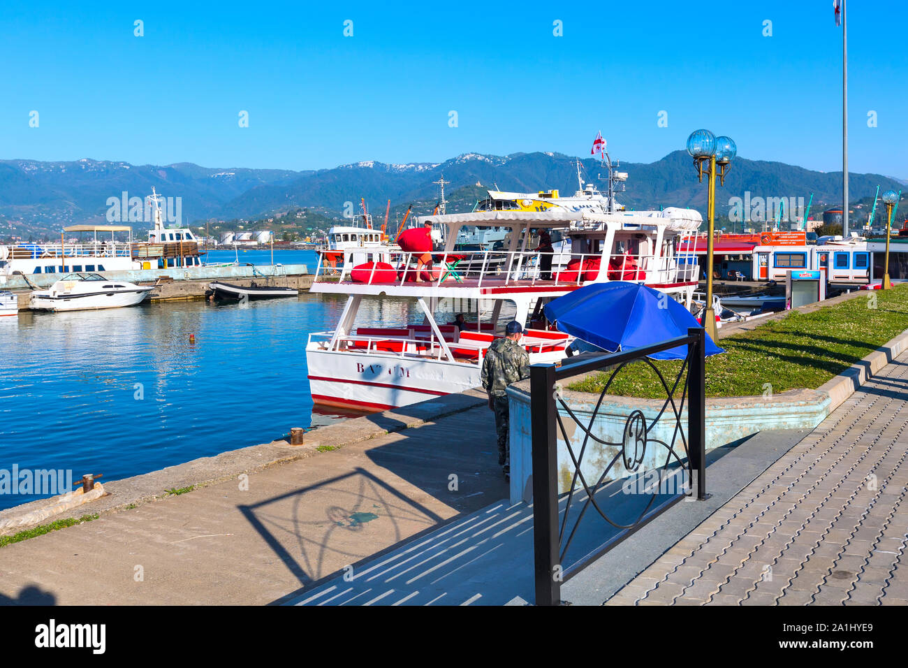 Batumi, Georgia - May 2, 2017: City panoramic landscape with Batumi Sea ...