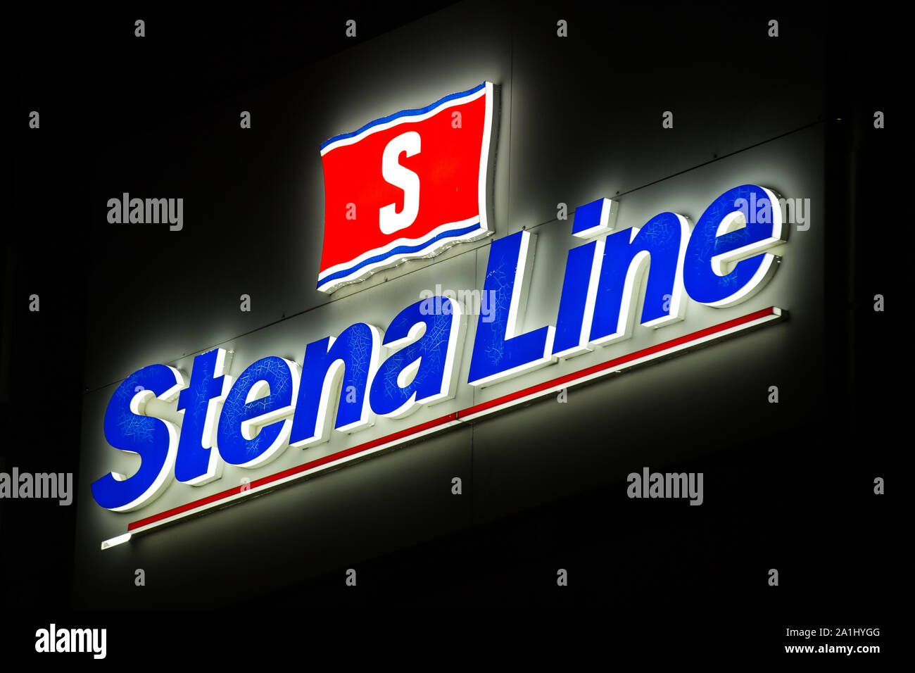 Stena Line logo seen in Gothenburg Stock Photo - Alamy