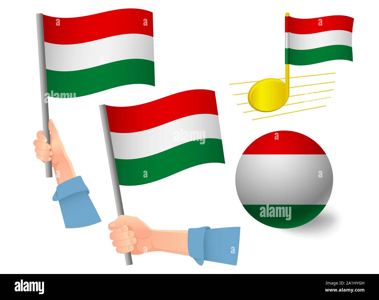 Hungary flag icon set. National flag of Hungary illustration Stock ...