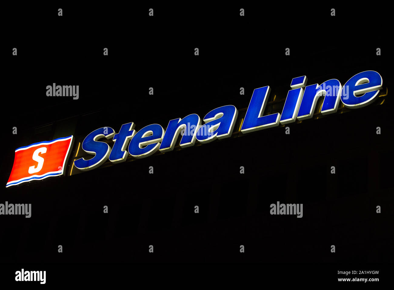 Stena Line logo seen in Gothenburg Stock Photo - Alamy