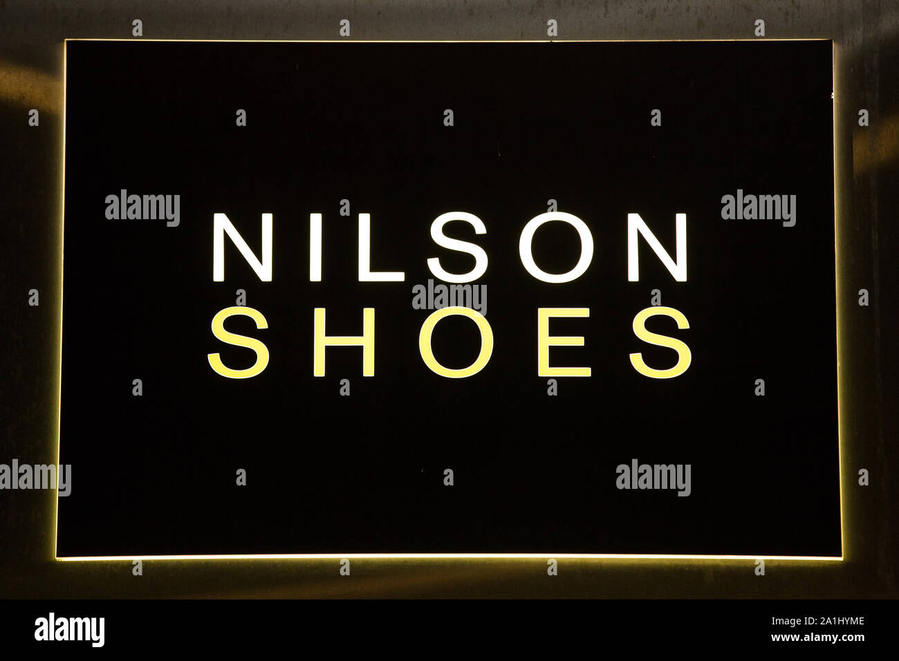 Nilson Shoes logo seen at Kungsportavenyen in Gothenburg Stock Photo ...