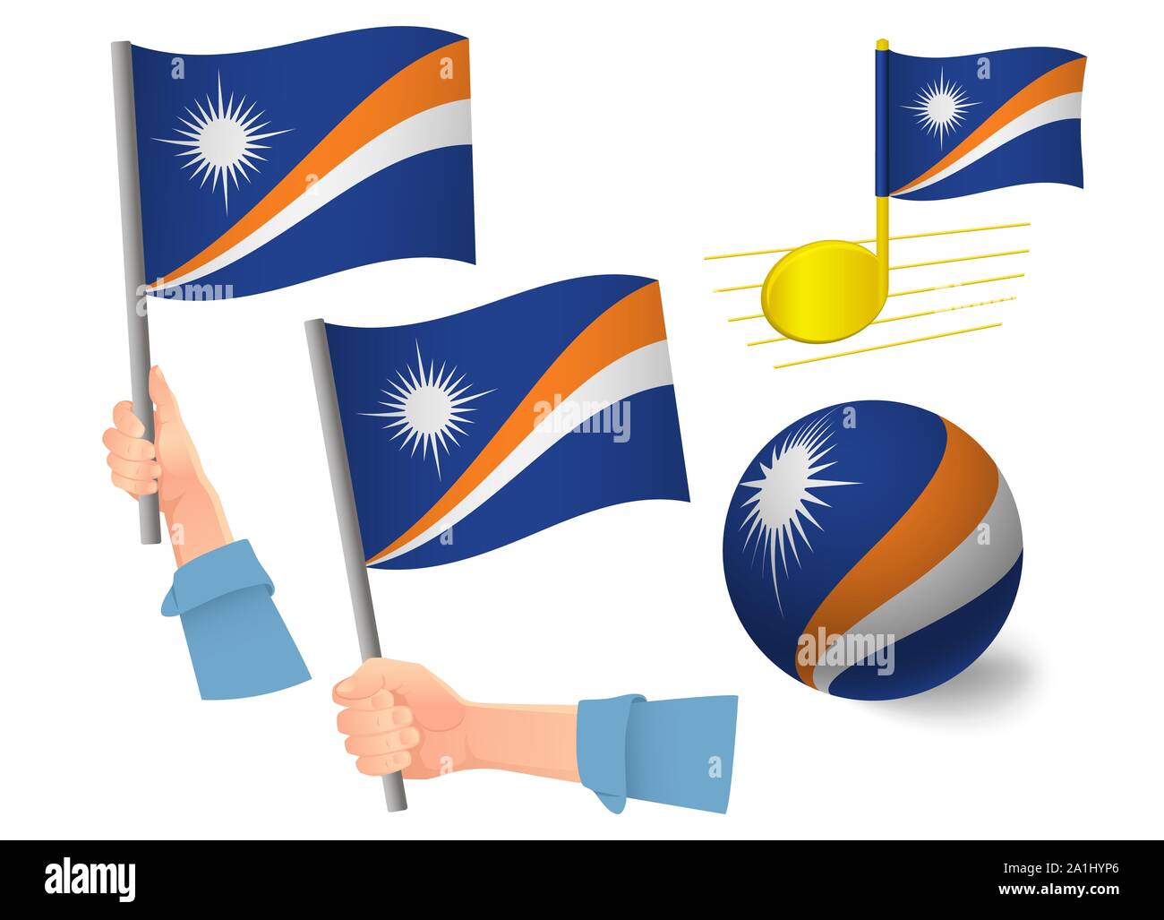 Marshall Islands flag icon set. National flag of Marshall Islands ...