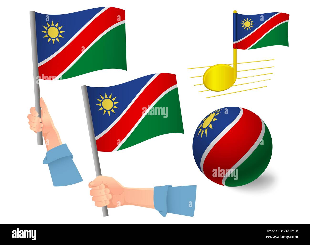 Namibia flag icon set. National flag of Namibia illustration Stock ...