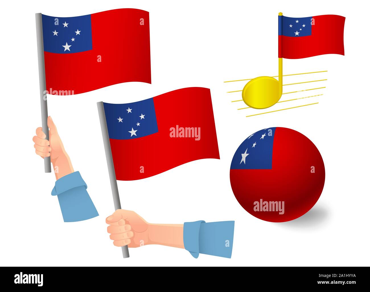 Samoa flag icon set. National flag of Samoa illustration Stock Photo ...