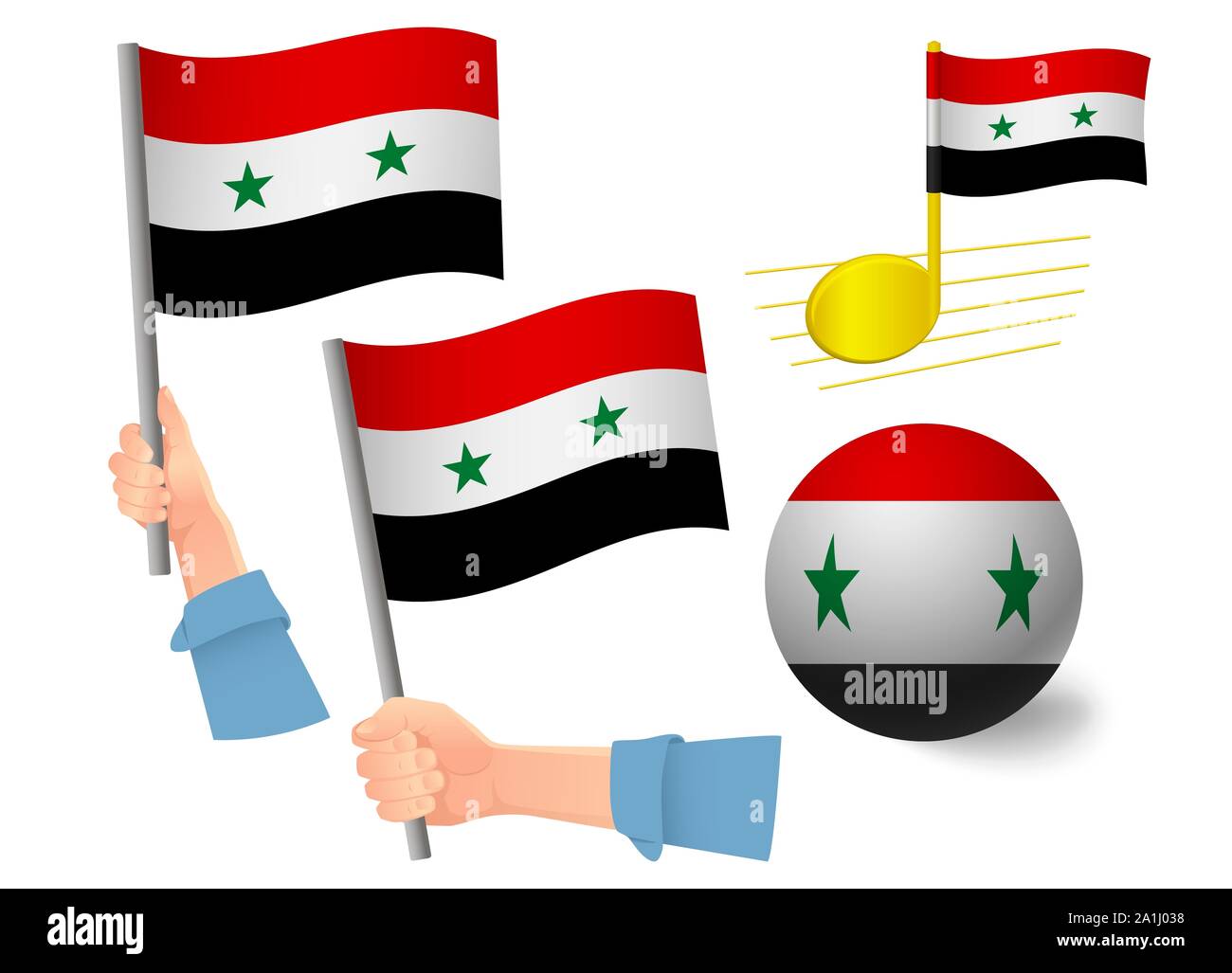 Syria flag icon set. National flag of Syria illustration Stock Photo ...