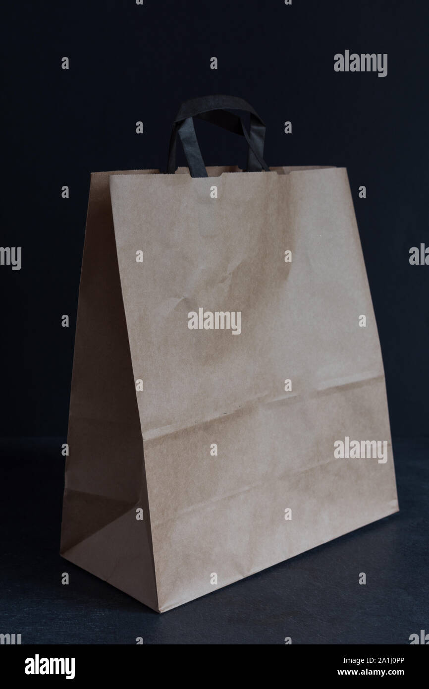 Blank paper gift bag mock up. Empty shopping paper package. Consumer ...