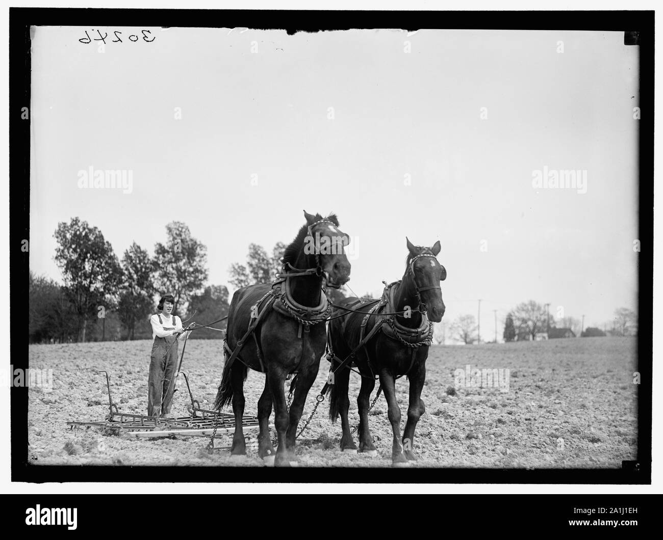 Girl gardening work Black and White Stock Photos & Images - Alamy