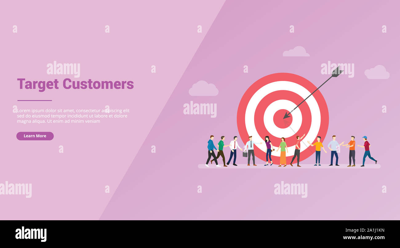 target customers with people and goals dart for website template or ...