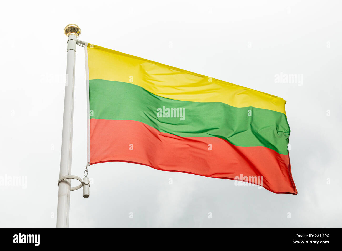 flag of Lithuania with yellow, green and red stripes Stock Photo - Alamy