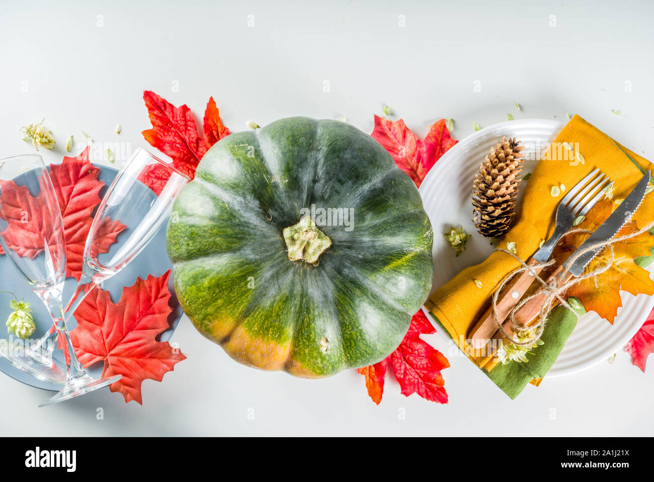 Autumn cutlery background. Fall card background for menu or invitation ...