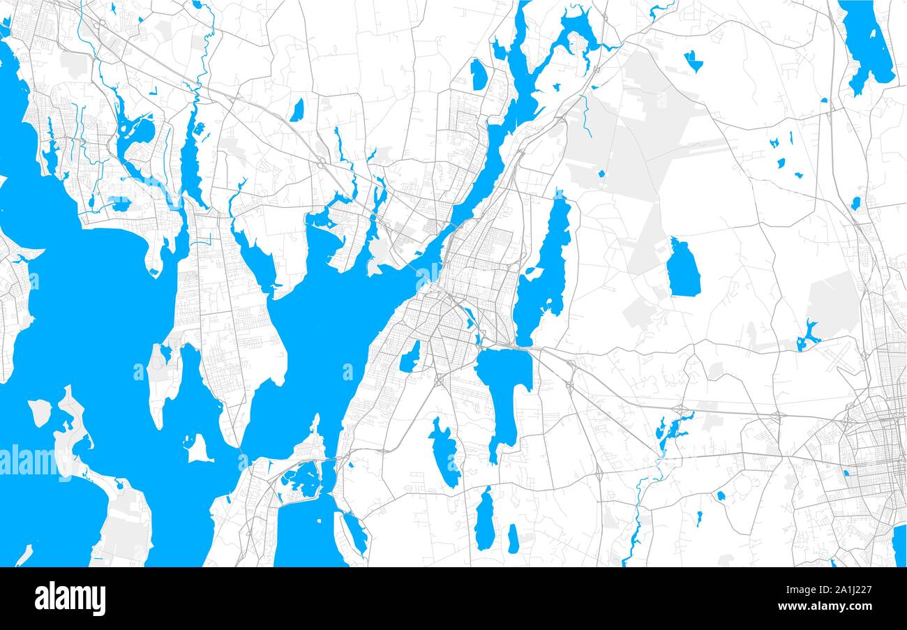 Rich detailed vector area map of Fall River, Massachusetts, USA. Map ...