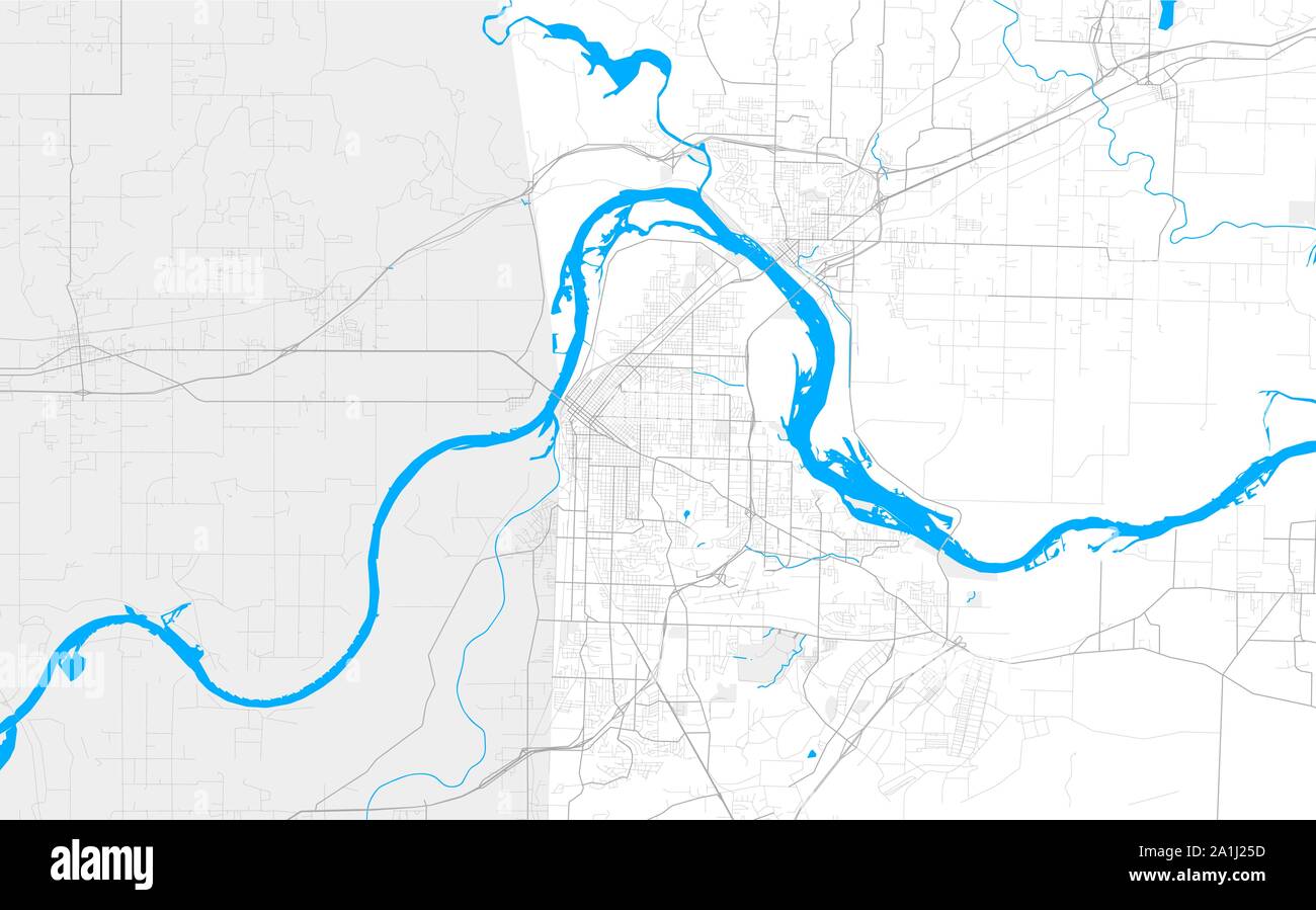 Rich detailed vector area map of Fort Smith, Arkansas, USA. Map ...