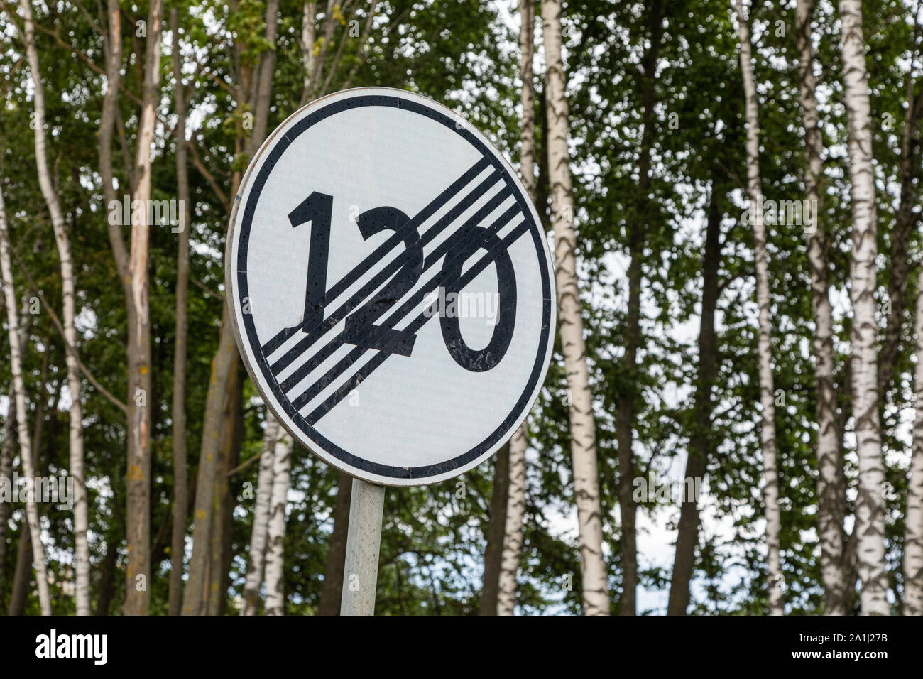 End speed restriction traffic sign hi-res stock photography and images ...