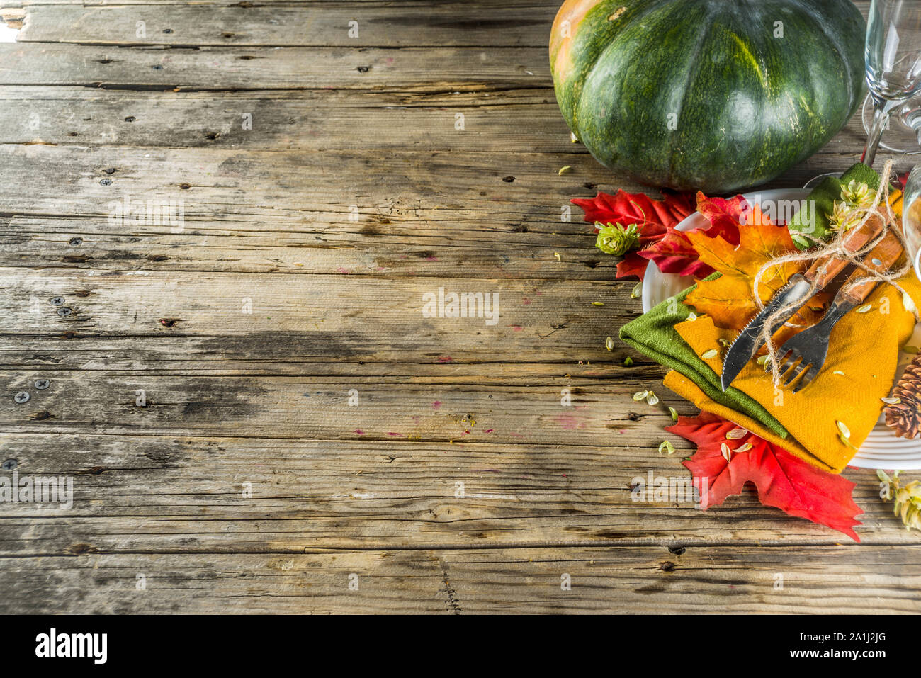 Autumn cutlery background. Fall card background for menu or invitation ...