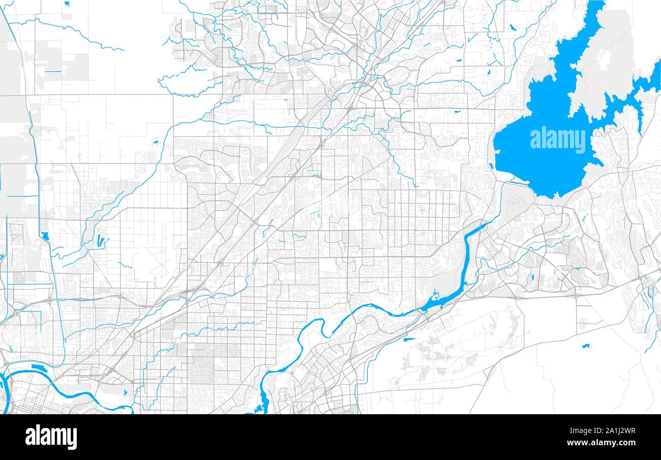 Rich detailed vector area map of Citrus Heights, California, USA. Map ...