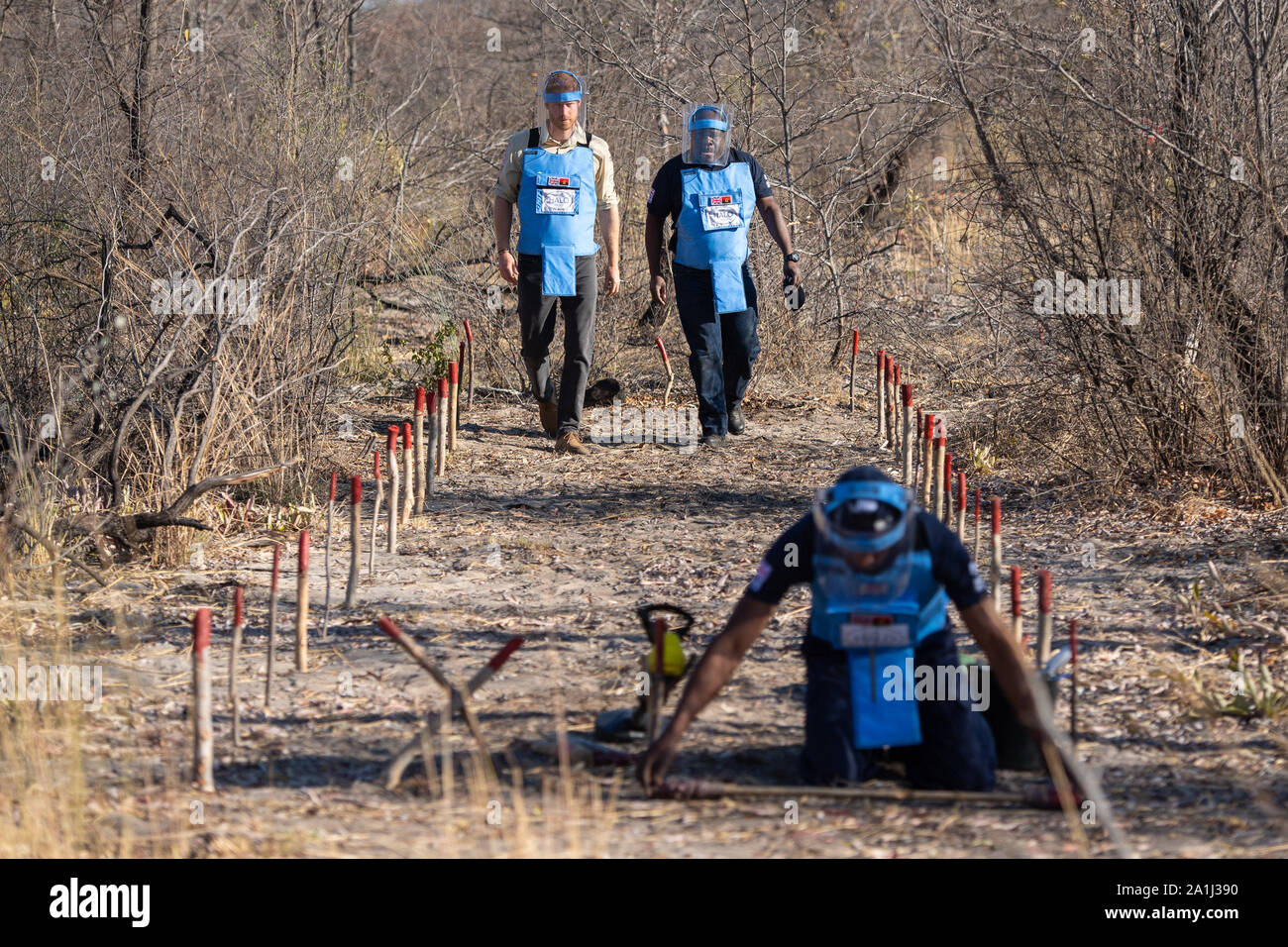 The Duke of Sussex and Halo Regional Manager Jose Antonio (right) watch ...