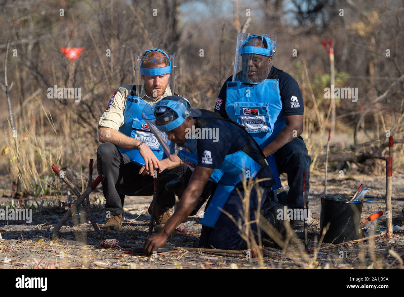 The Duke of Sussex and Halo Regional Manager Jose Antonio (right) watch ...