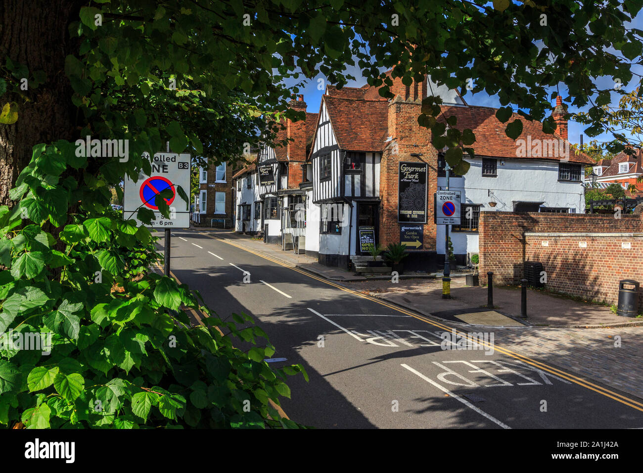 market town centre of Bishops Stortford, on the River Stort, high ...