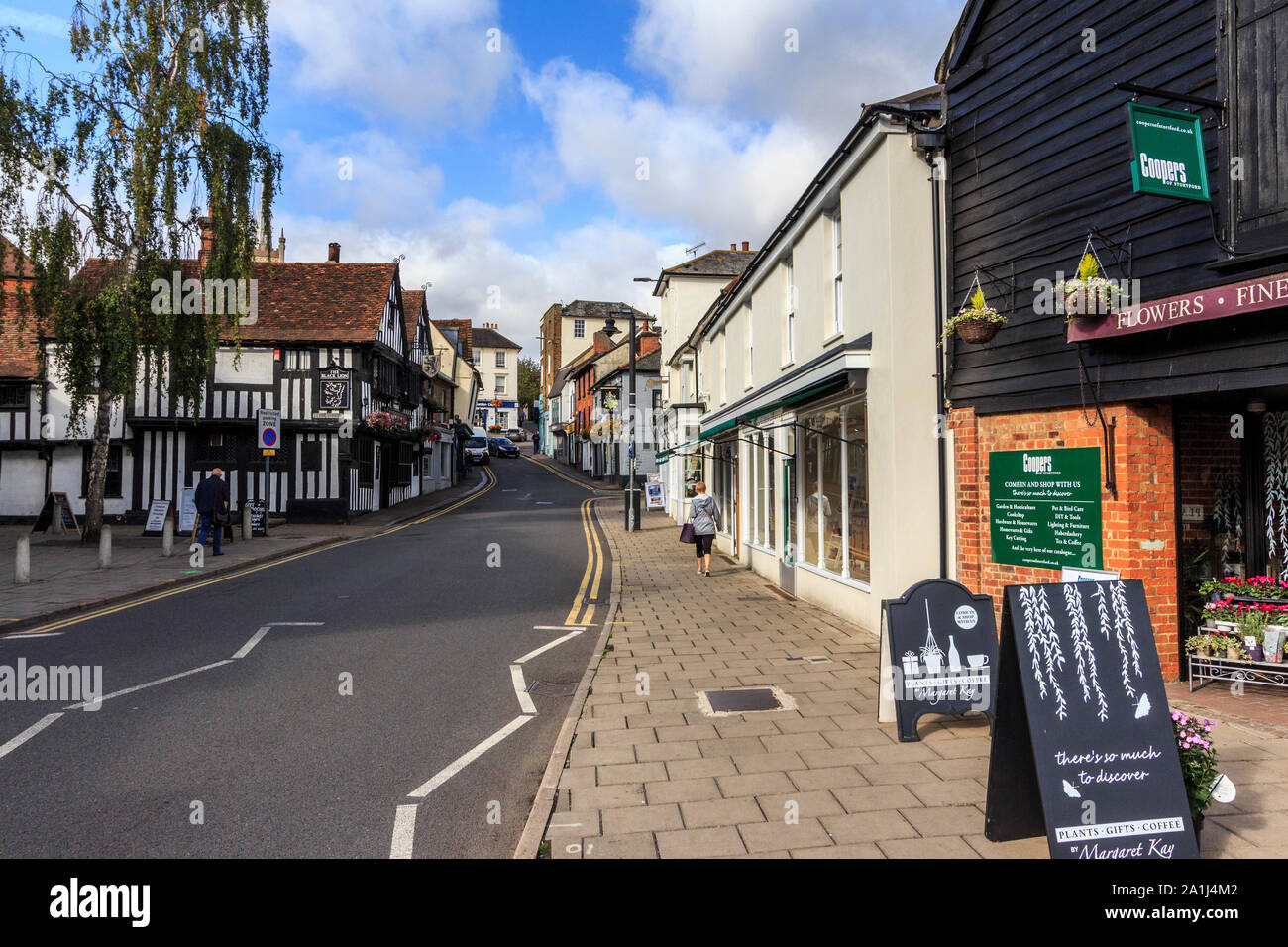 market town centre of Bishops Stortford, on the River Stort, high ...