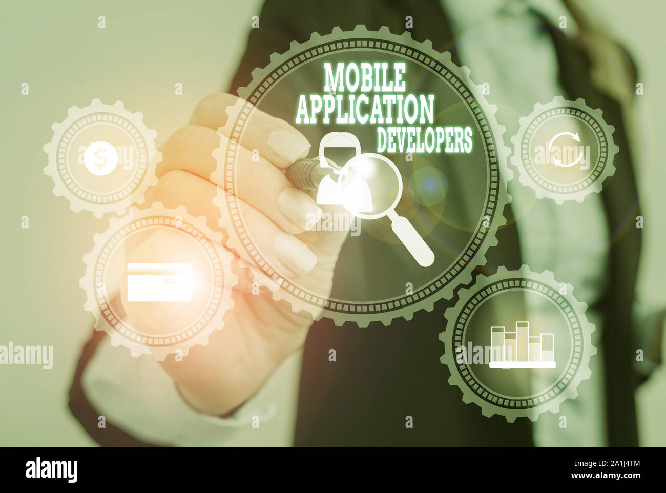 Writing Note Showing Mobile Application Developers Business Concept For Create Software For