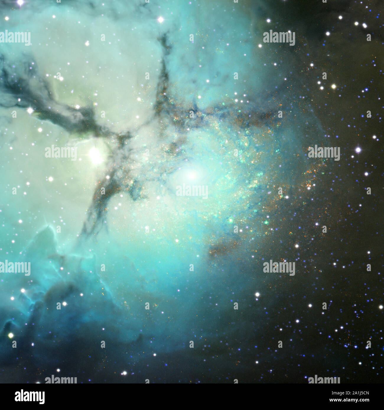 Universe scene with planets, stars and galaxies in outer space ...