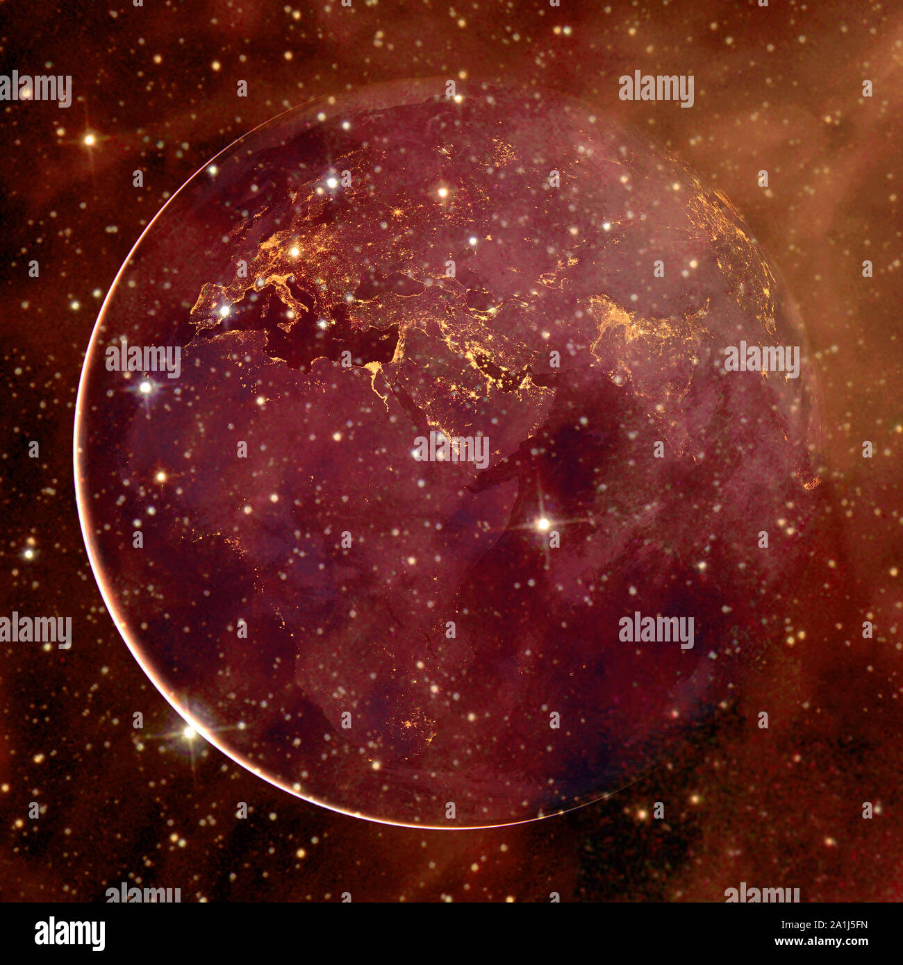Beautiful view of earth from space. Elements of this image furnished by ...
