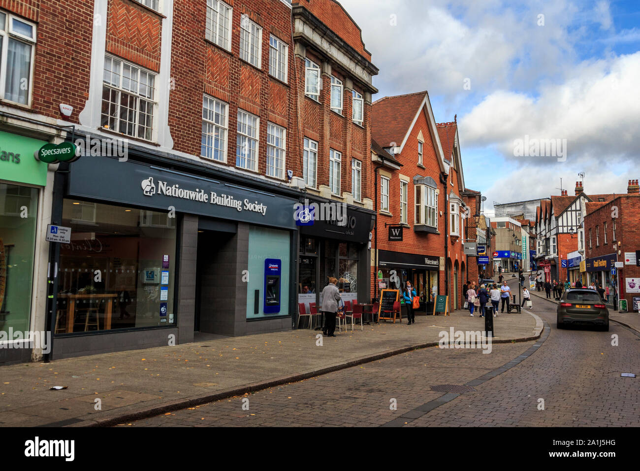 market town centre of Bishops Stortford, on the River Stort, high ...
