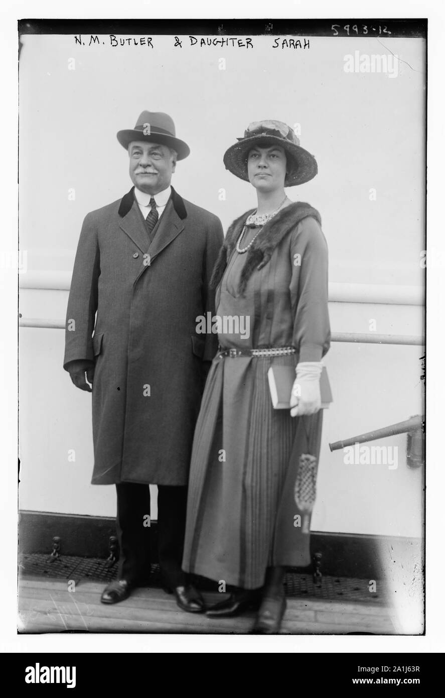 N.M. Butler and daughter Sarah Stock Photo - Alamy