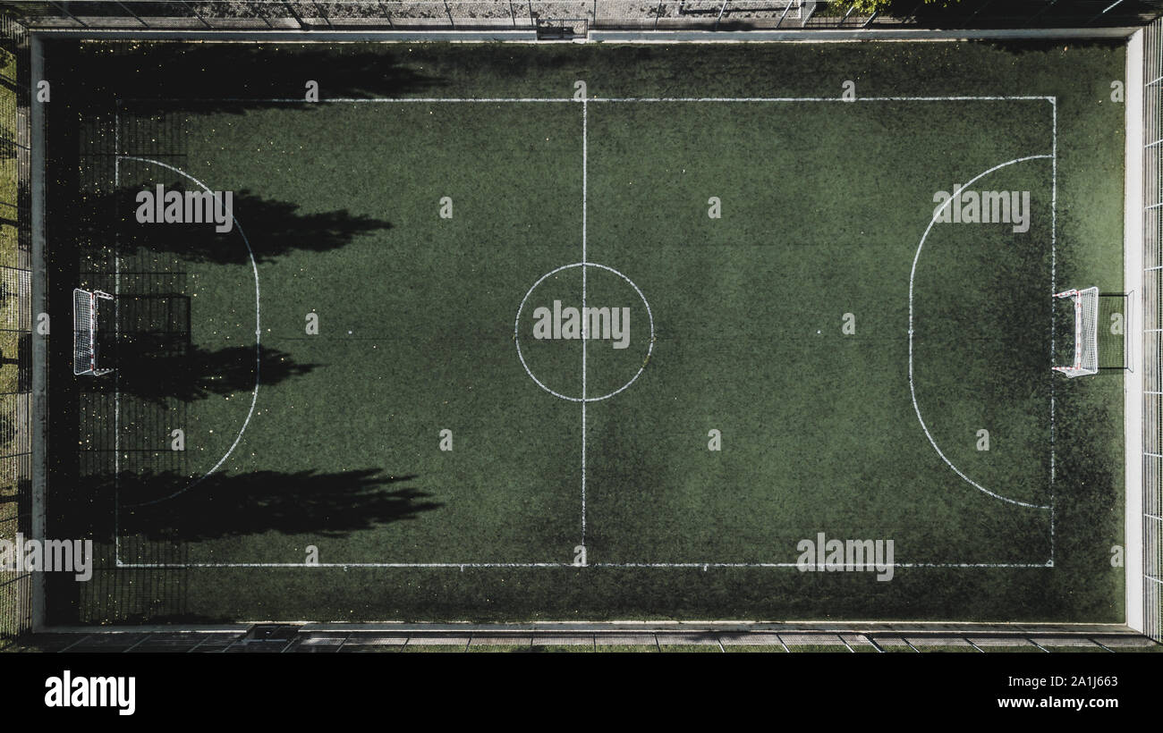 Top view of a football (soccer) field grass Stock Photo - Alamy