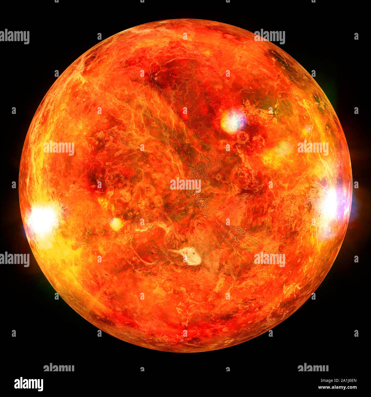 Extremely hot star. Flaring of Sun. Beauty of endless universe ...