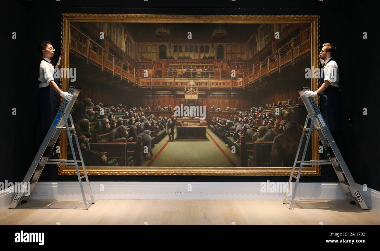 Banksy devolved parliament hi-res stock photography and images - Alamy