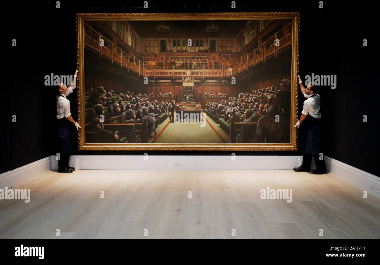 Banksy devolved parliament hi-res stock photography and images - Alamy
