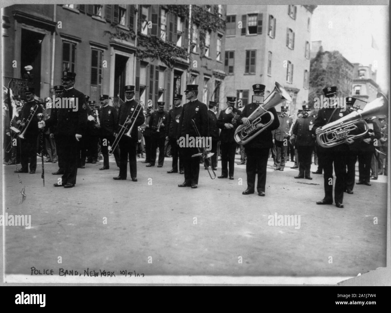 N.Y. Police band [on street] Stock Photo - Alamy