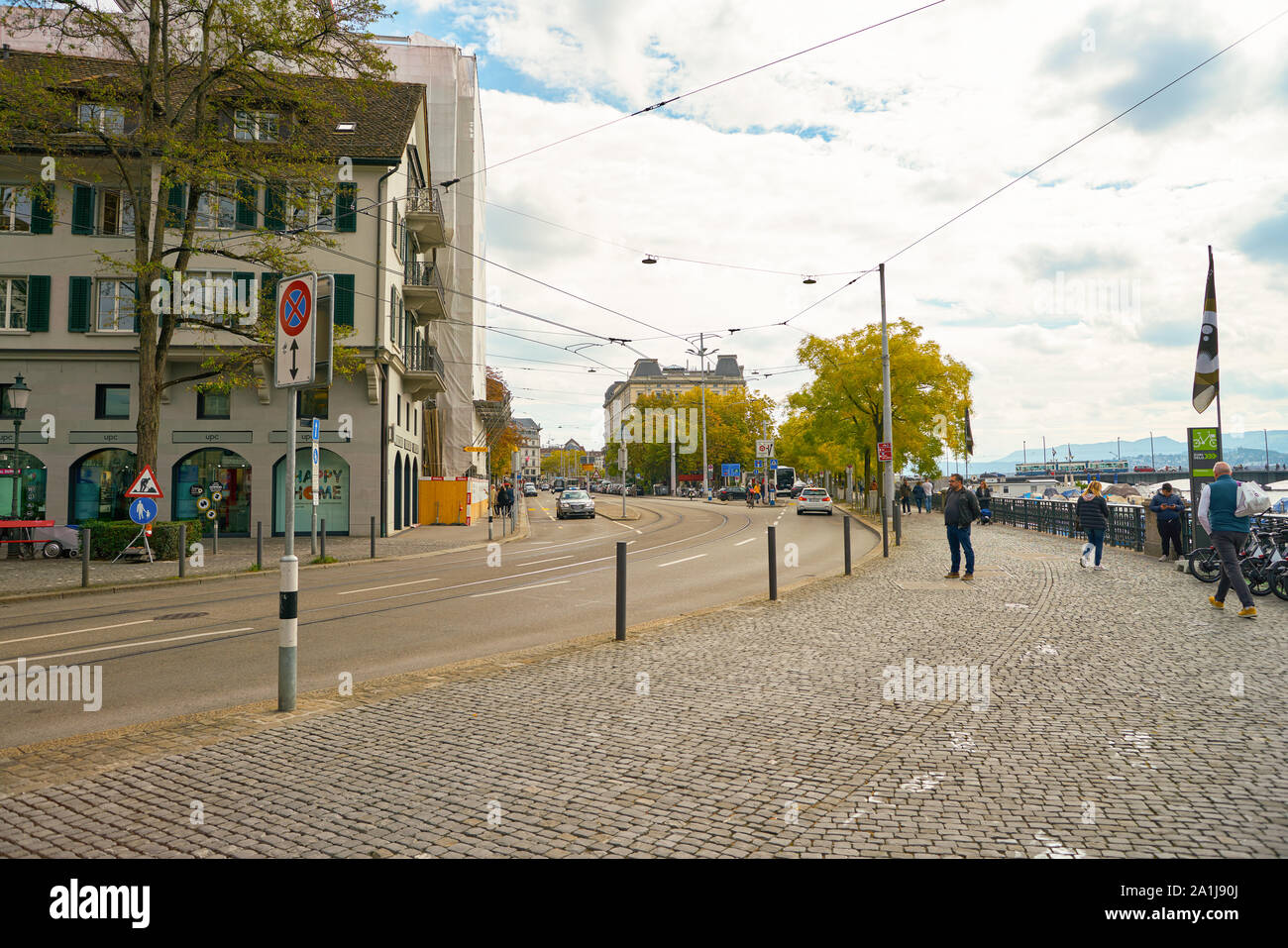 ZURICH, SWITZERLAND - CIRCA OCTOBER, 2018: Zurich urban landscape in ...