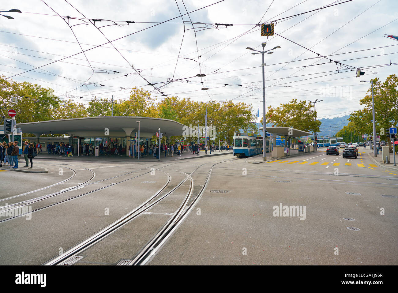 ZURICH, SWITZERLAND - CIRCA OCTOBER, 2018: Zurich urban landscape in ...