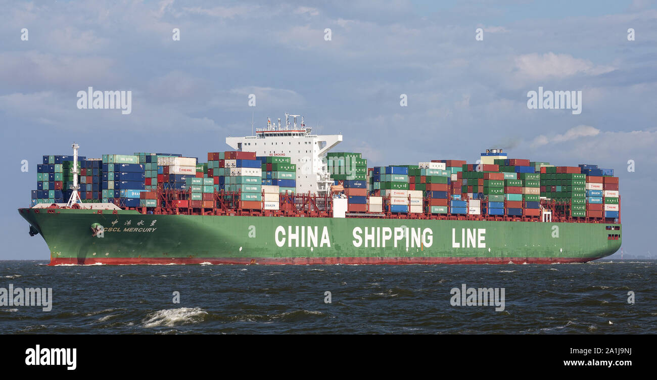 Cuxhaven, GERMANY - June 14, 2014: CSCL-Star-Typs Containership. Ultra ...