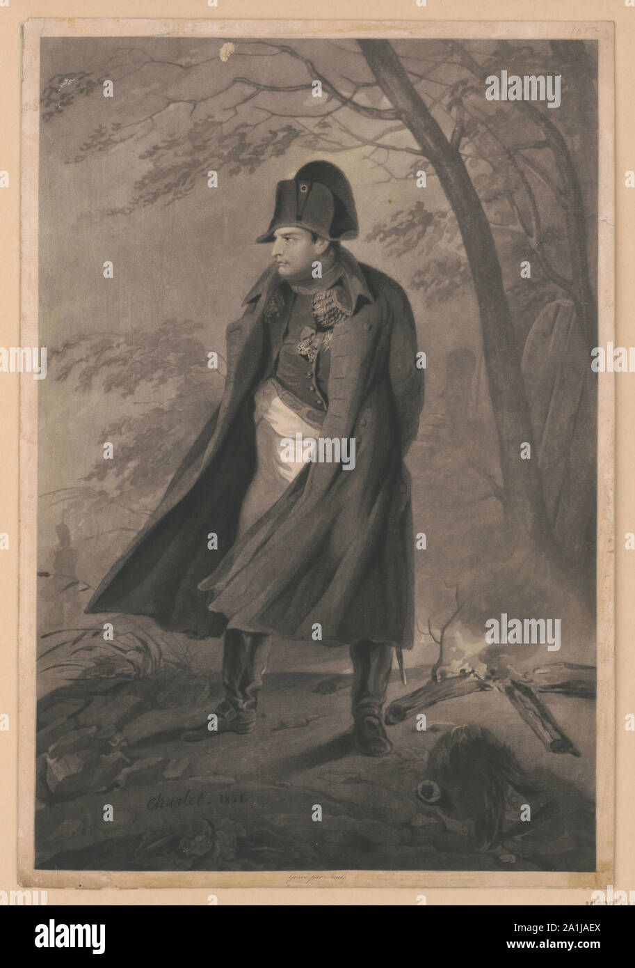 Napoleon I, full-length portrait, standing, facing left, wearing long ...
