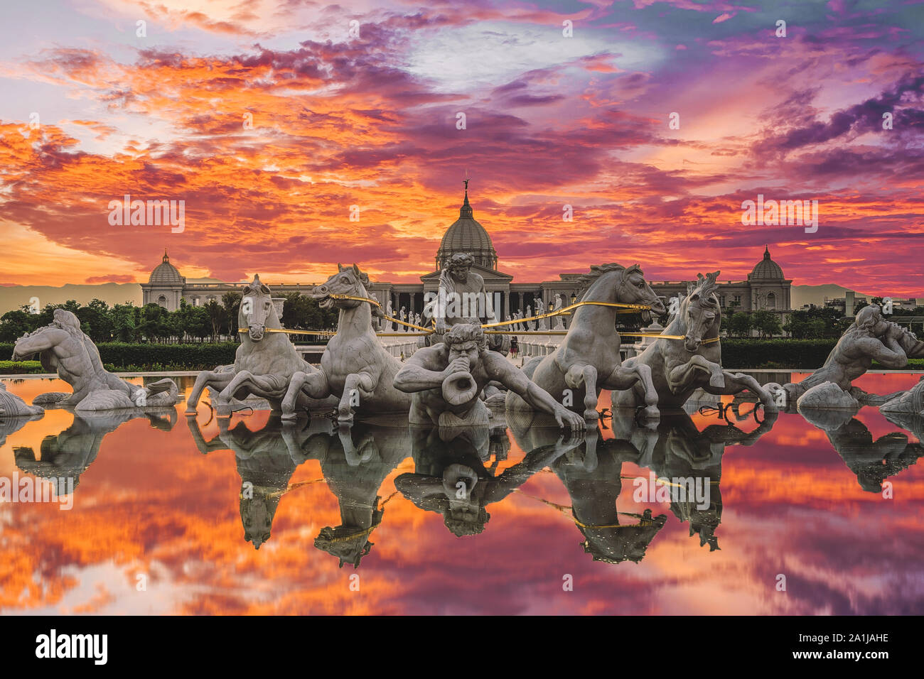 sunset and statue Stock Photo - Alamy