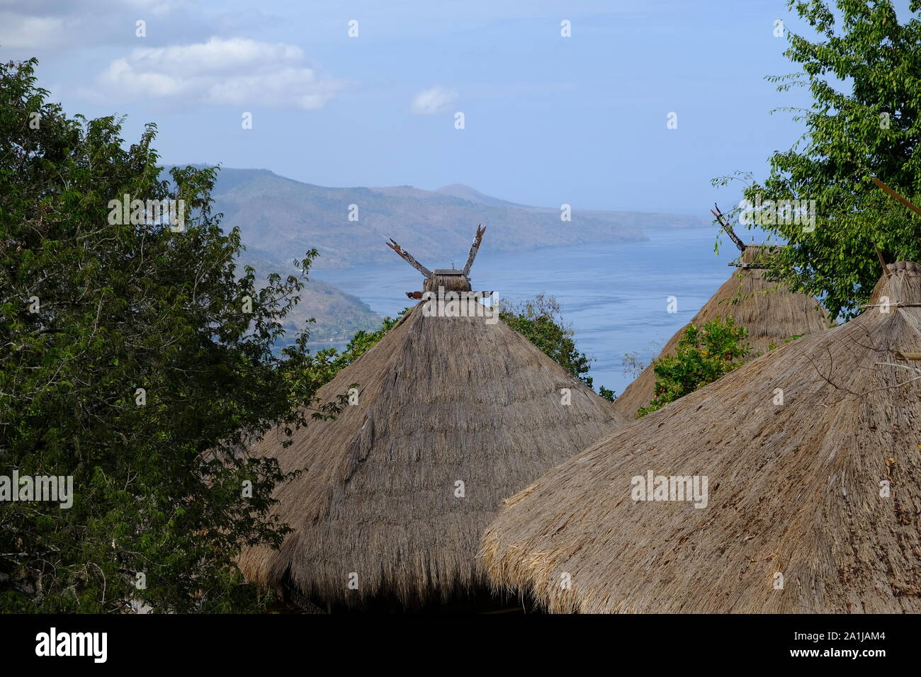 Indonesia Alor Islands Archipelago traditional houses landscape view ...