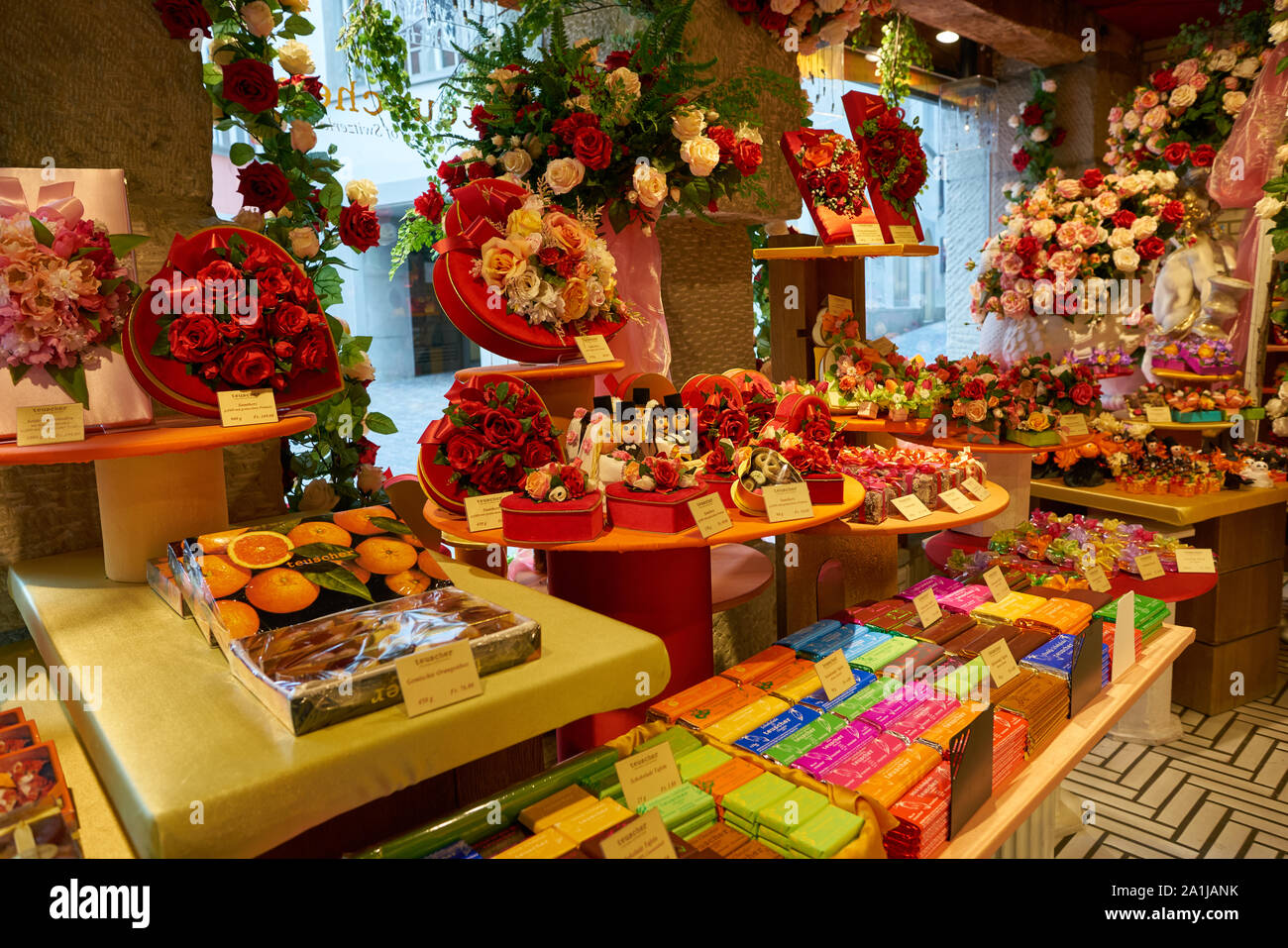 ZURICH, SWITZERLAND - CIRCA OCTOBER, 2018: chocolate on display at ...