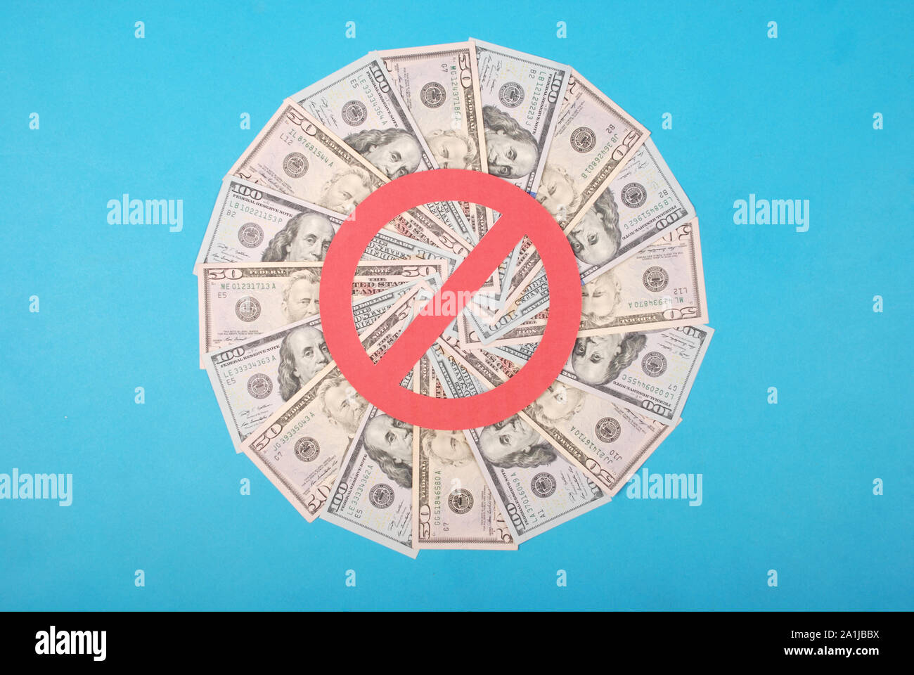 Nо money concept on kaleidoscope from money. Abstract money background ...