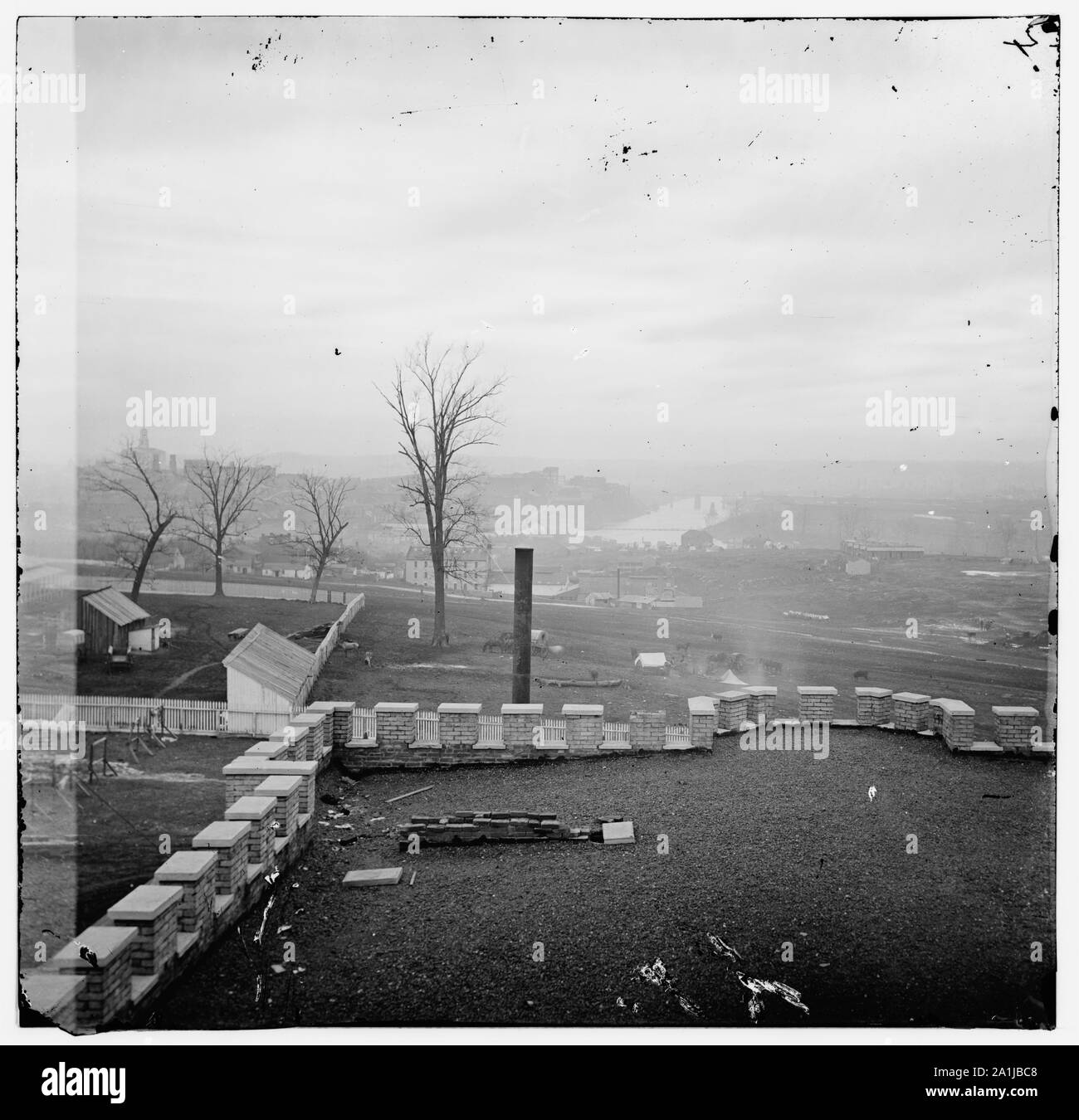 Landscape river in distance Black and White Stock Photos & Images - Alamy