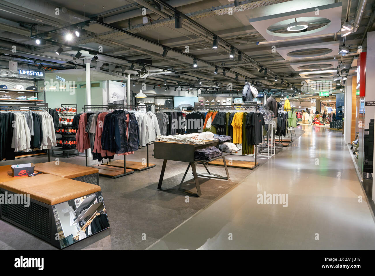 ZURICH, SWITZERLAND - CIRCA OCTOBER, 2018: interior shot of Jelmoli ...