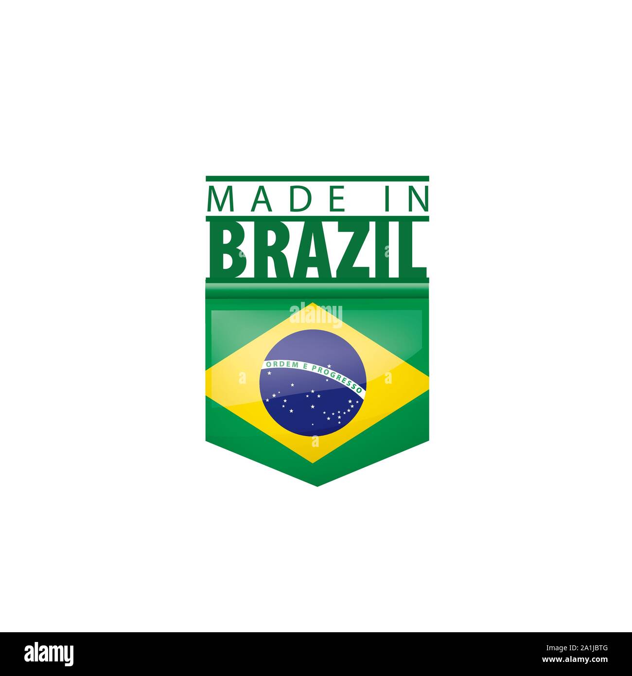 Brazil flag, vector illustration on a white background Stock Vector ...