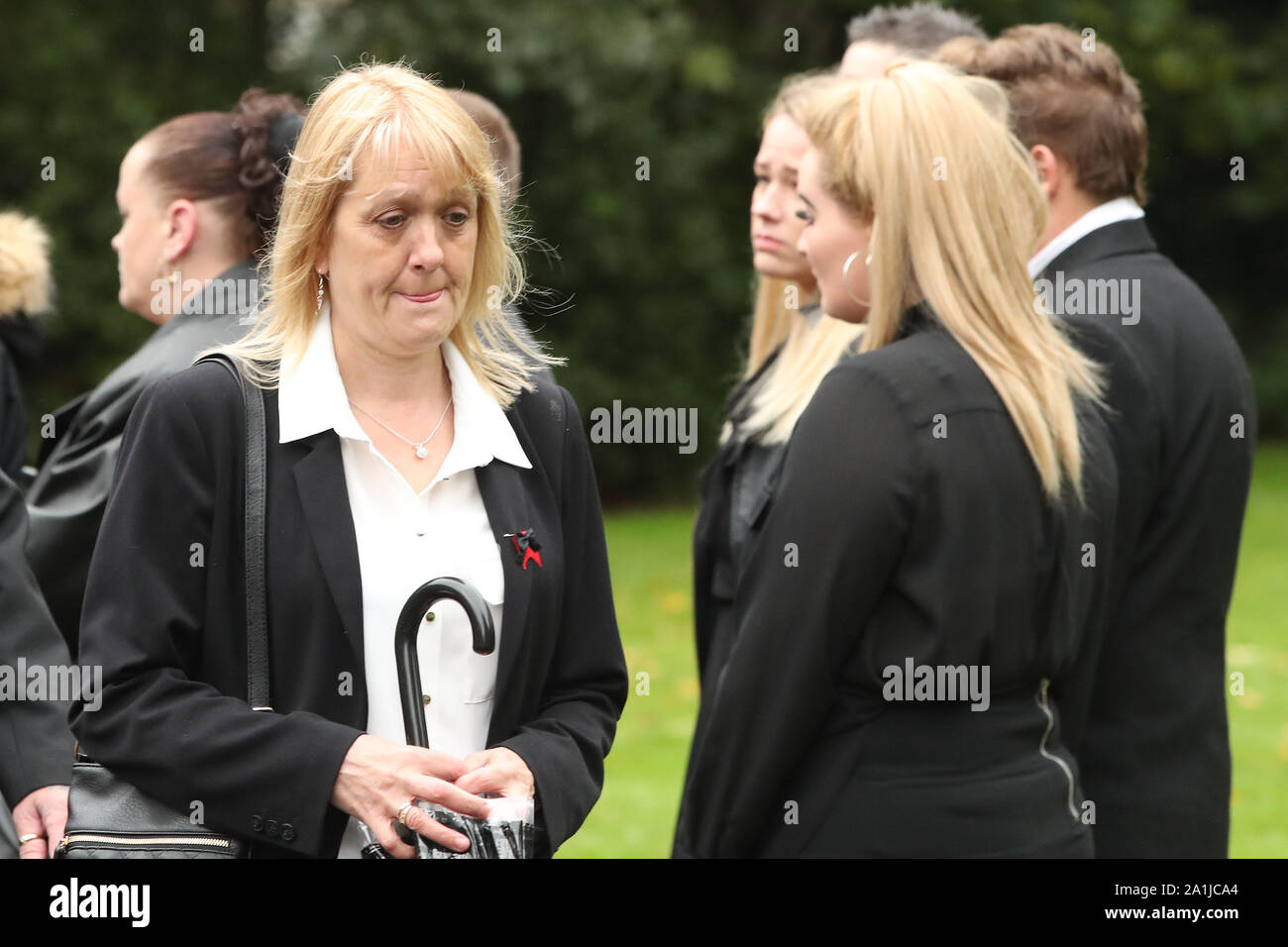 Sandra Leve, the mother of Michelle Pearson, arrives for her funeral at ...