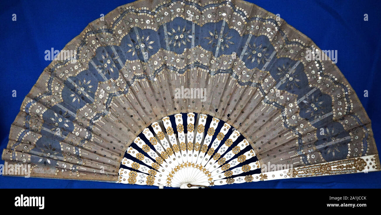 Antique Ladies Hand held Folding Victorian Fan Stock Photo - Alamy